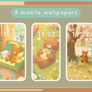 Spring Bear Wallpaper Cozy Aesthetic Wallpapers Kawaii Desktop ...
