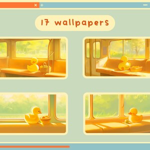 Pastel Ducks Desktop Set Wallpapers Icons Folders Background Yellow ...