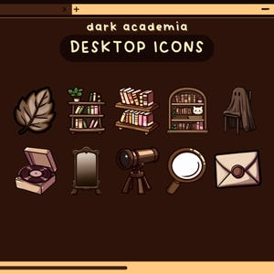 Dark Academia Desktop Icons Goth Desktop Organizer Icon Set Academia ...