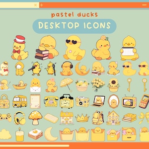 Pastel Ducks Desktop Icons Cute Desktop Organizer Icon Set Folders ...