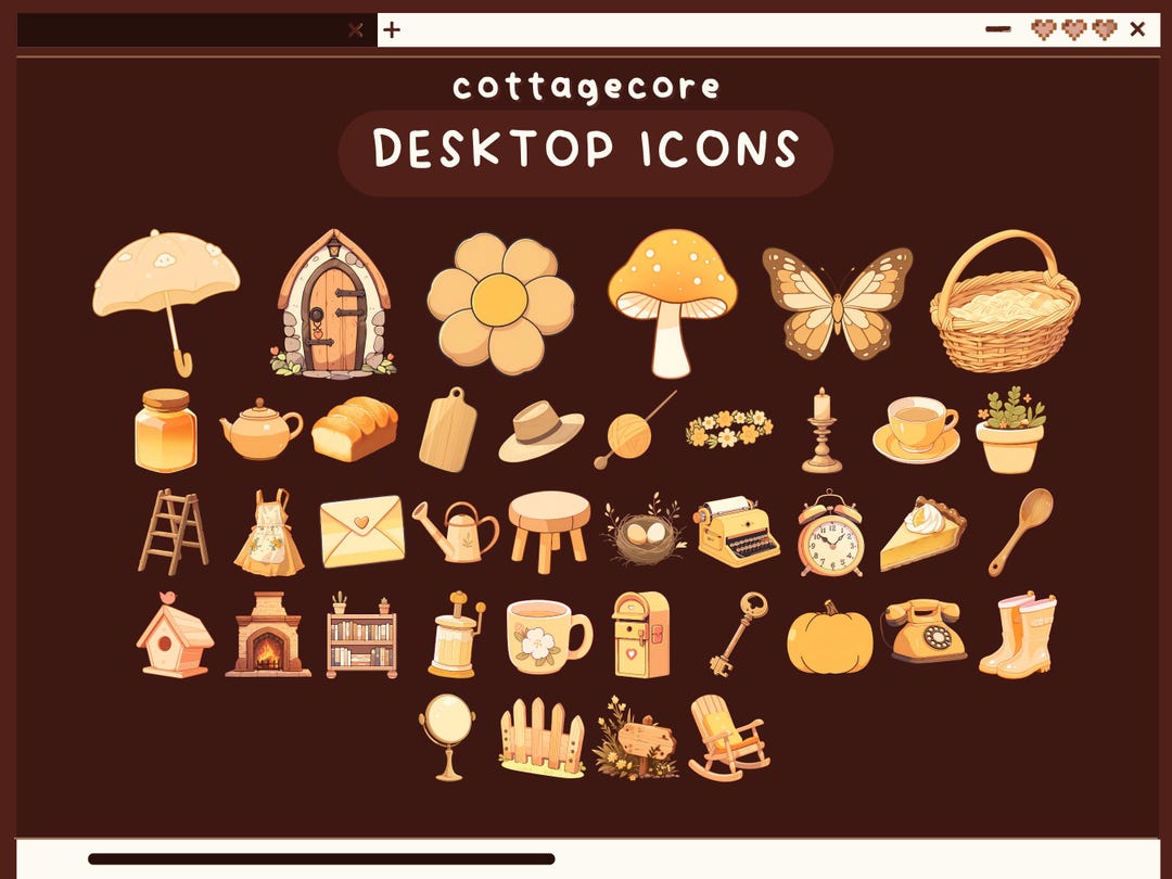 Cottagecore Desktop Icons Kawaii Desktop Organizer Icons Forest Theme ...