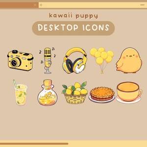 Kawaii Puppy Desktop Icons Dogs Desktop Organizer Icon Set Aesthetic ...