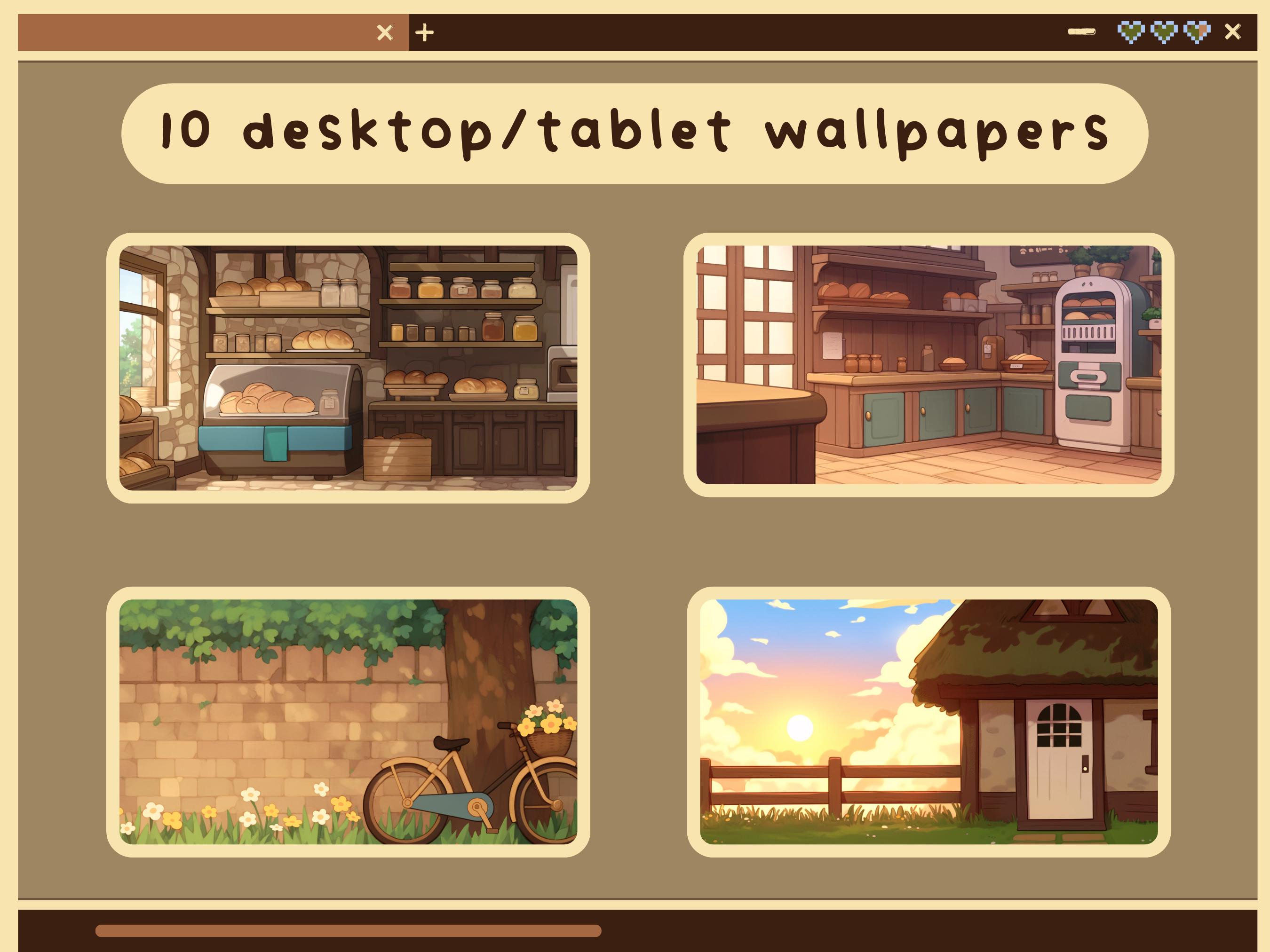 Cozy Studio Anime Desktop Set Wallpapers Icons Folder Pastel Cute ...