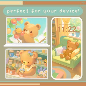 Spring Bear Wallpaper Cozy Aesthetic Wallpapers Kawaii Desktop ...