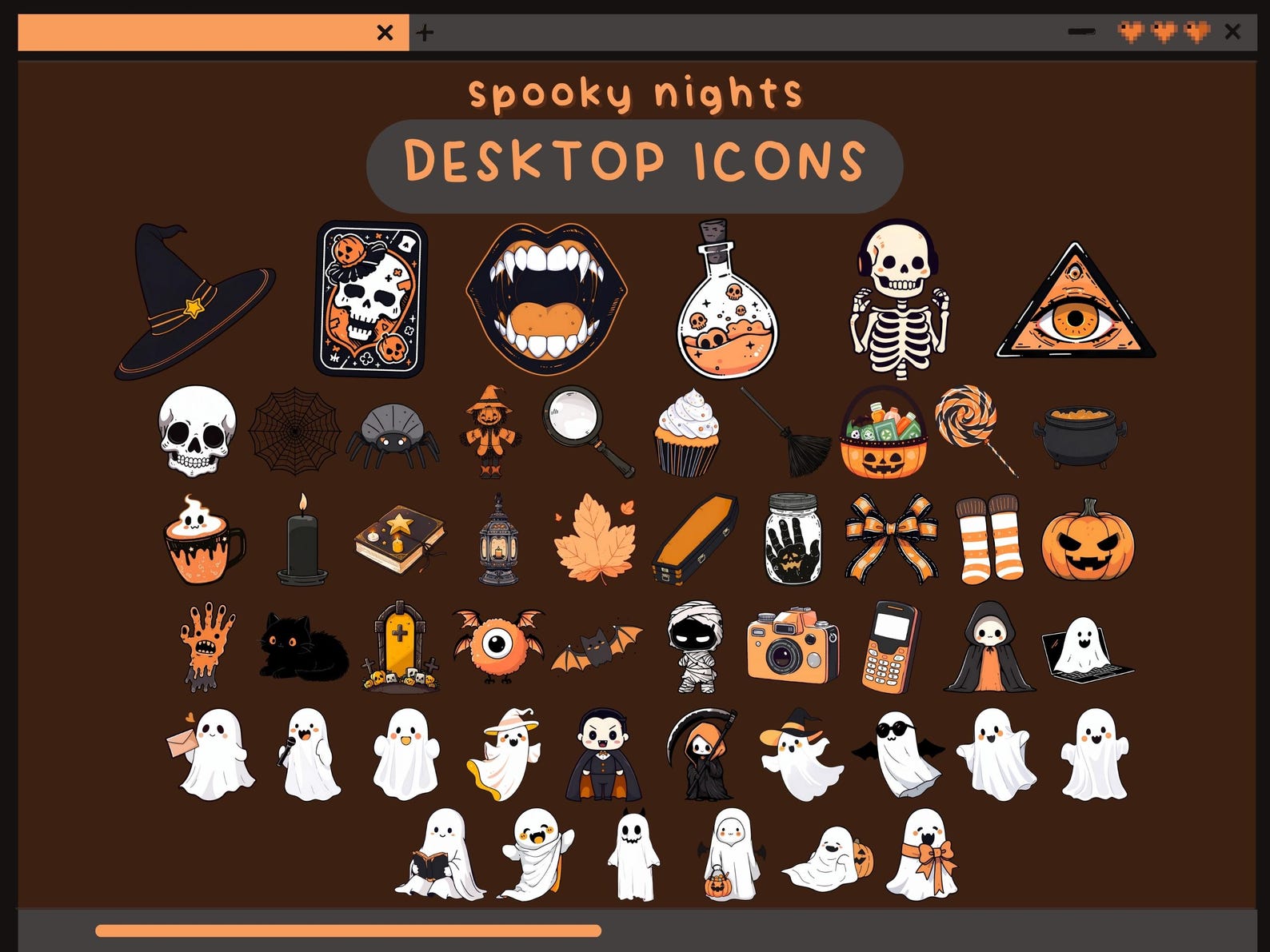 Spooky Nights Desktop Set Wallpapers Icons Folders Dark Desktop ...