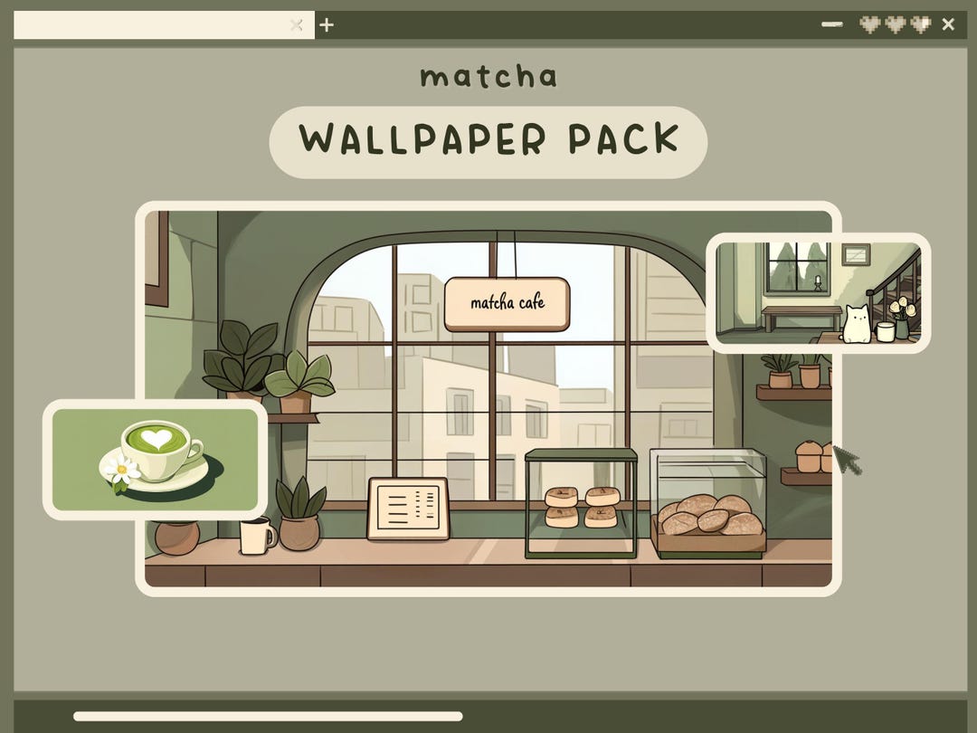 Lofi Matcha Wallpaper Green Aesthetic Wallpapers Matcha Cafe Desktop ...