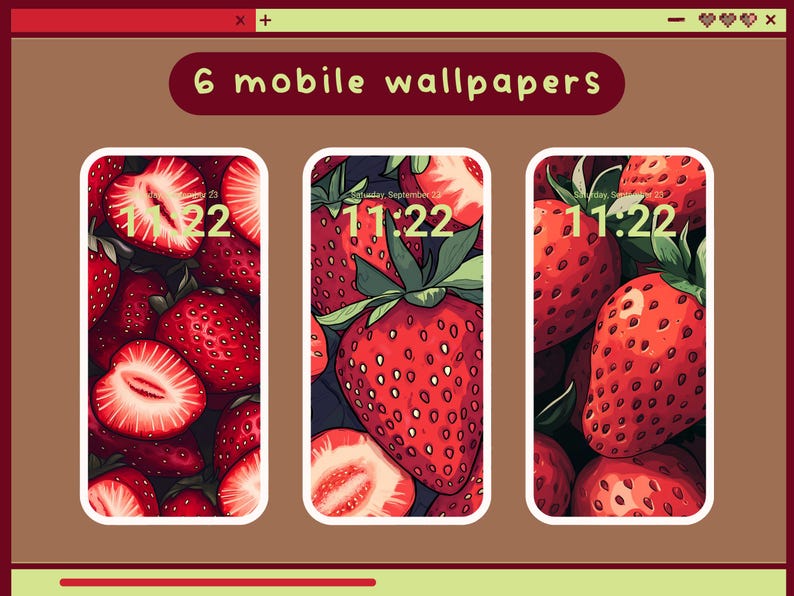 Strawberry Wallpapers Kawaii Aesthetic Fruit Wallpapers Lofi Red ...