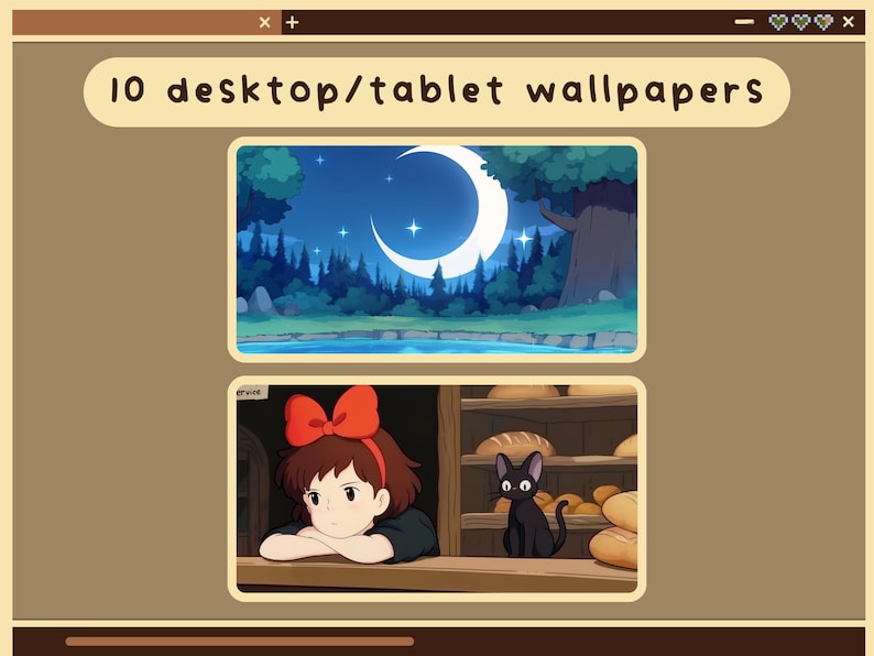Cozy Studio Anime Desktop Set Wallpapers Icons Folder Pastel Cute ...