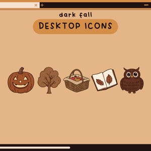 Dark Fall Desktop Icons Aesthetic Brown Desktop Organizer Icon Set Fall ...