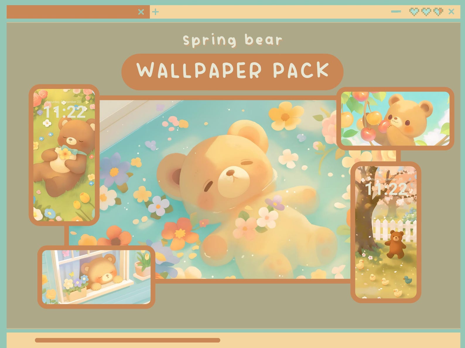Spring Bear Wallpaper Cozy Aesthetic Wallpapers Kawaii Desktop ...