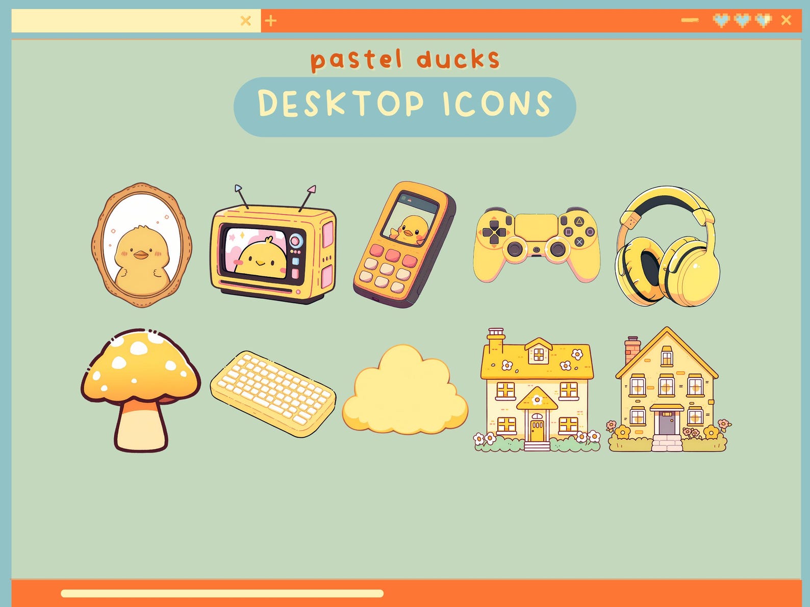 Pastel Ducks Desktop Icons Cute Desktop Organizer Icon Set Folders ...