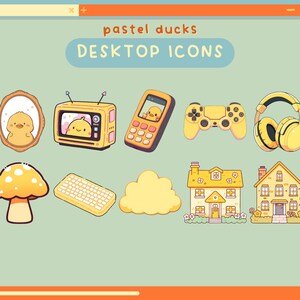 Pastel Ducks Desktop Icons Cute Desktop Organizer Icon Set Folders ...