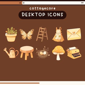 Cottagecore Desktop Icons Kawaii Desktop Organizer Icons Forest Theme ...
