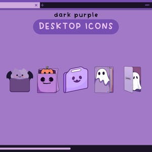Dark Purple Desktop Icons Aesthetic Halloween Desktop Organizer Icons ...