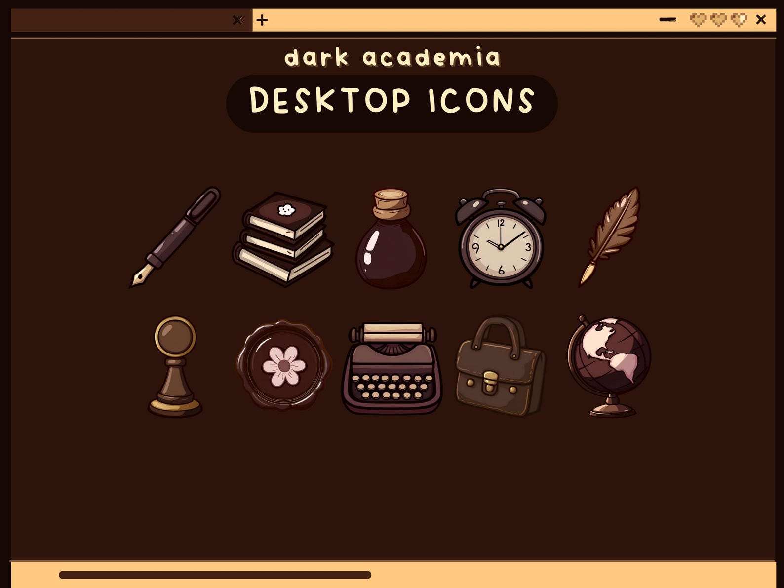 Dark Academia Desktop Icons Goth Desktop Organizer Icon Set Academia ...