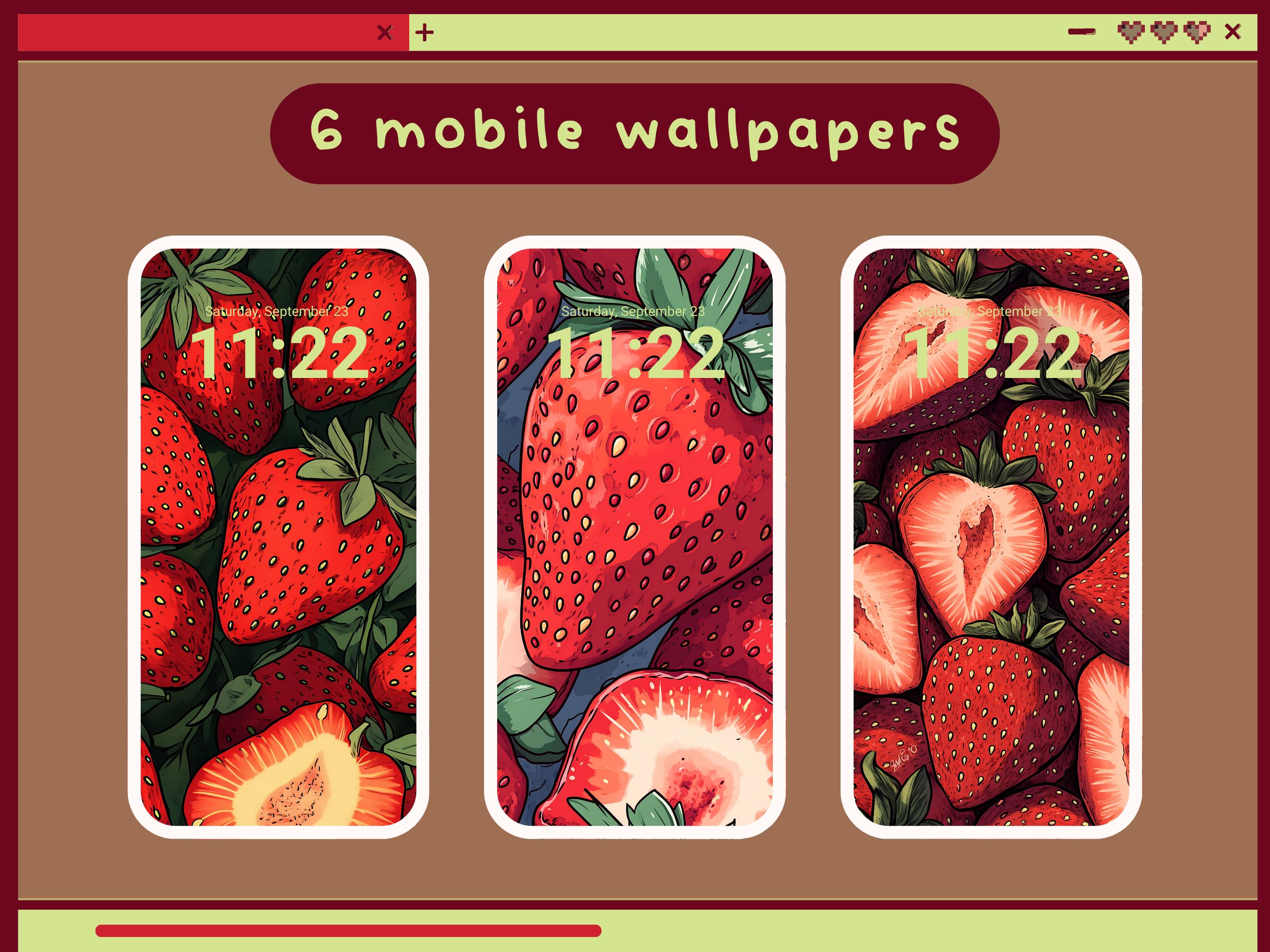 Strawberry Wallpapers Kawaii Aesthetic Fruit Wallpapers Lofi Red ...