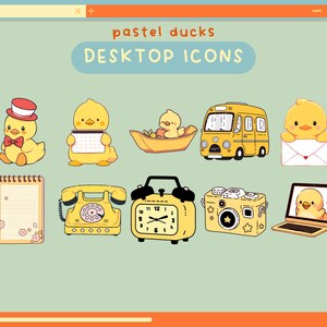 Pastel Ducks Desktop Icons Cute Desktop Organizer Icon Set Folders ...