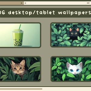 Matcha Lofi Desktop Set Wallpapers Icons Folders Green Desktop ...