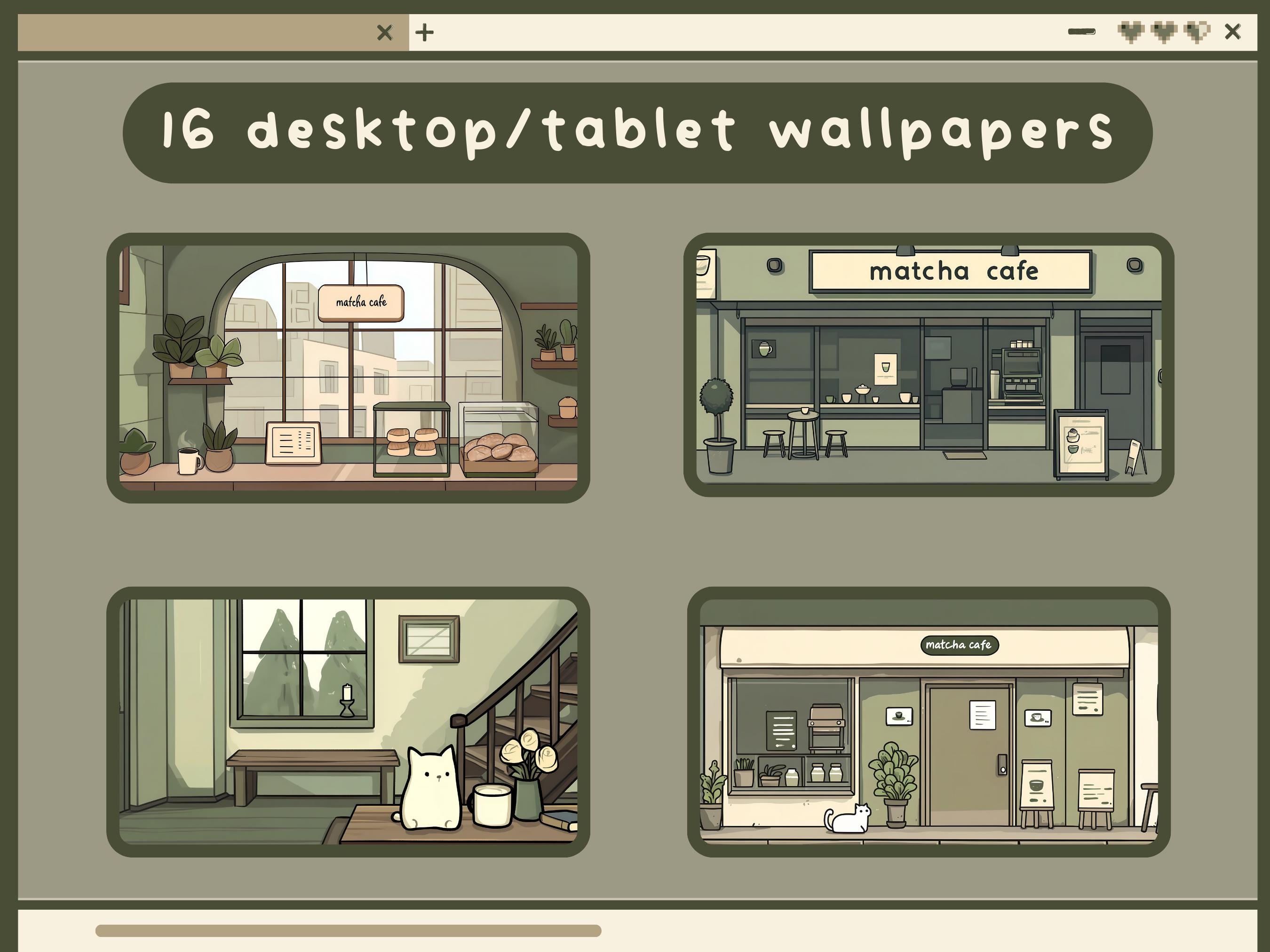 Lofi Matcha Wallpaper Green Aesthetic Wallpapers Matcha Cafe Desktop ...