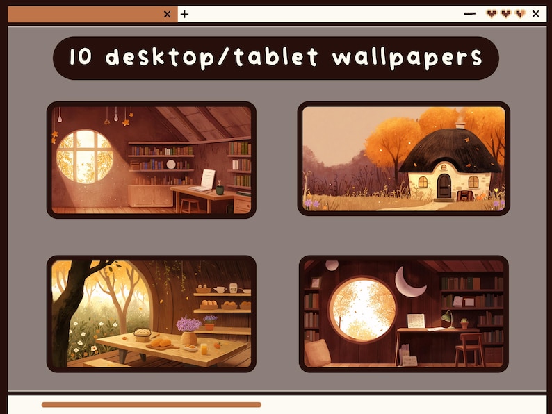 Cottagecore Desktop Set Wallpapers Icons Folders Aesthetic Cute Desktop ...