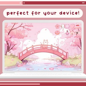 Sakura Cats Desktop Set Wallpapers Icons Folders Pink Cute Desktop Organizer Kawaii Sakura ...