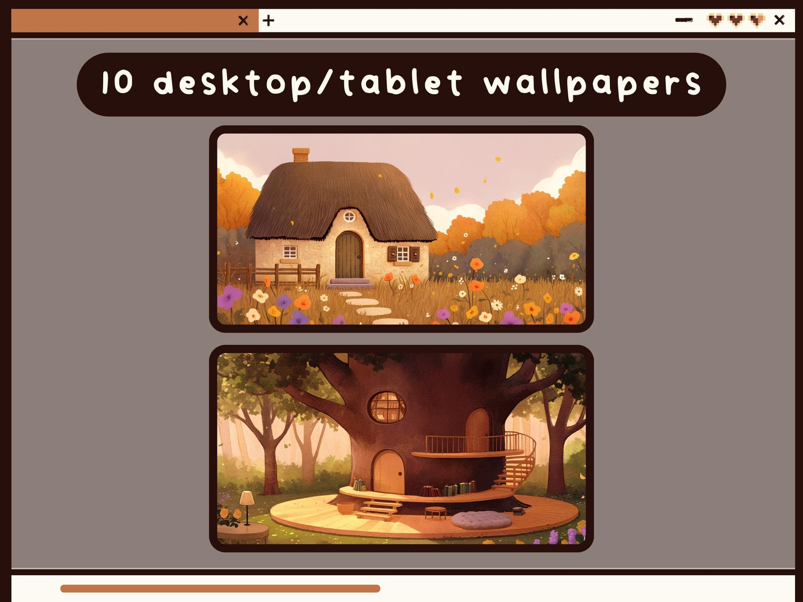 Cottagecore Desktop Set Wallpapers Icons Folders Aesthetic Cute Desktop ...