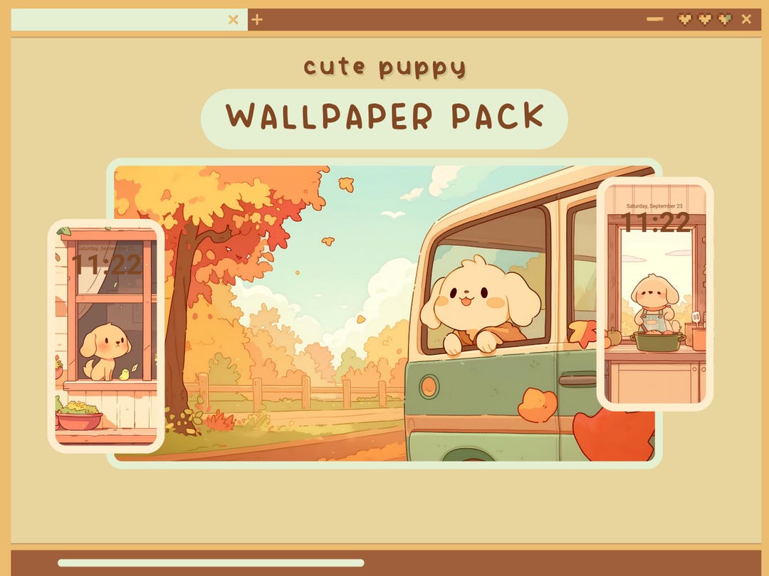 Cute Puppy Wallpapers Kawaii Aesthetic Dog Wallpapers Lofi Cozy Puppies ...