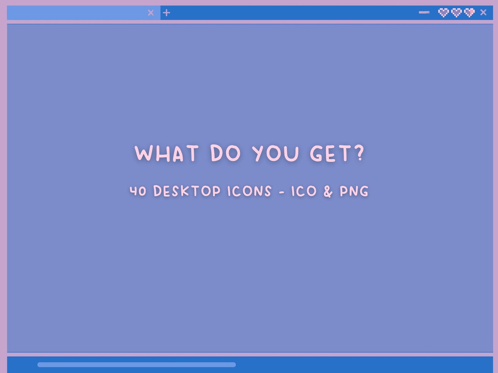 Serene Skies Pink Blue Desktop Icons Cute Desktop Organizer Icon Set ...