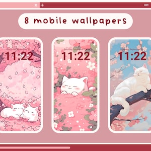Sakura Cats Pink Wallpaper Cute Aesthetic Pastel Wallpapers Cats Lofi ...