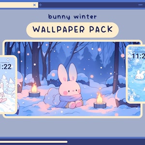 Bunny Winter Wallpapers Kawaii Aesthetic Winter Wallpapers Lofi Cozy ...