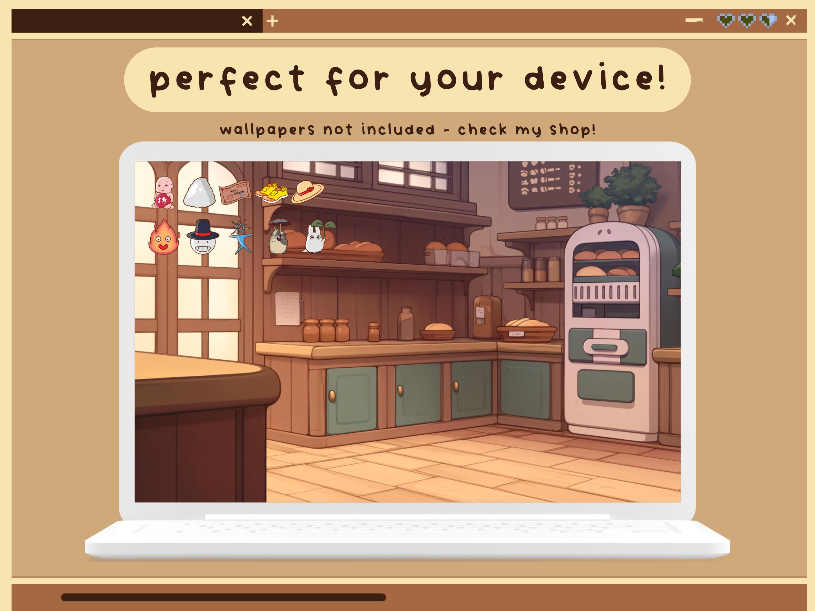 Cozy Studio Anime Desktop Icons Kawaii Desktop Organizer Icon Set Anime ...
