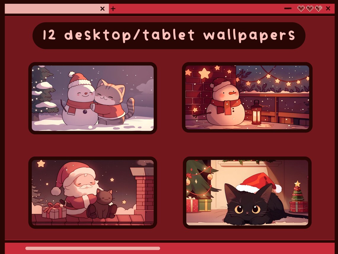 Cozy Christmas Desktop Set Wallpapers Icons Folders Cute Desktop ...