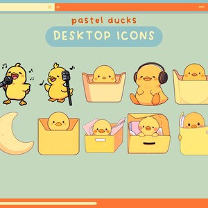 Pastel Ducks Desktop Icons Cute Desktop Organizer Icon Set Folders ...