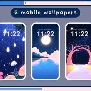 Magical Forest Wallpaper Blue Aesthetic Wallpapers Kawaii Desktop ...