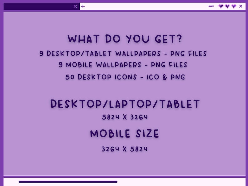 Lofi Purple Night Desktop Set Wallpapers Pixel Icons Folders Purple ...