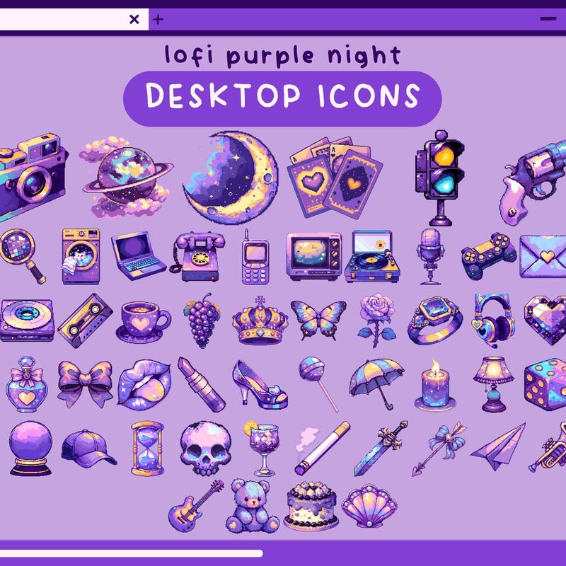 Purple Icons - Etsy
