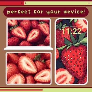 Strawberry Wallpapers Kawaii Aesthetic Fruit Wallpapers Lofi Red ...