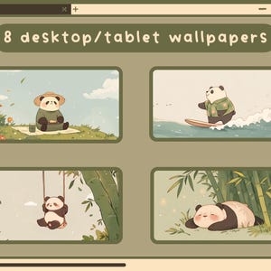 Cute Panda Desktop Set Wallpapers Icons Folders Green Desktop Organizer ...