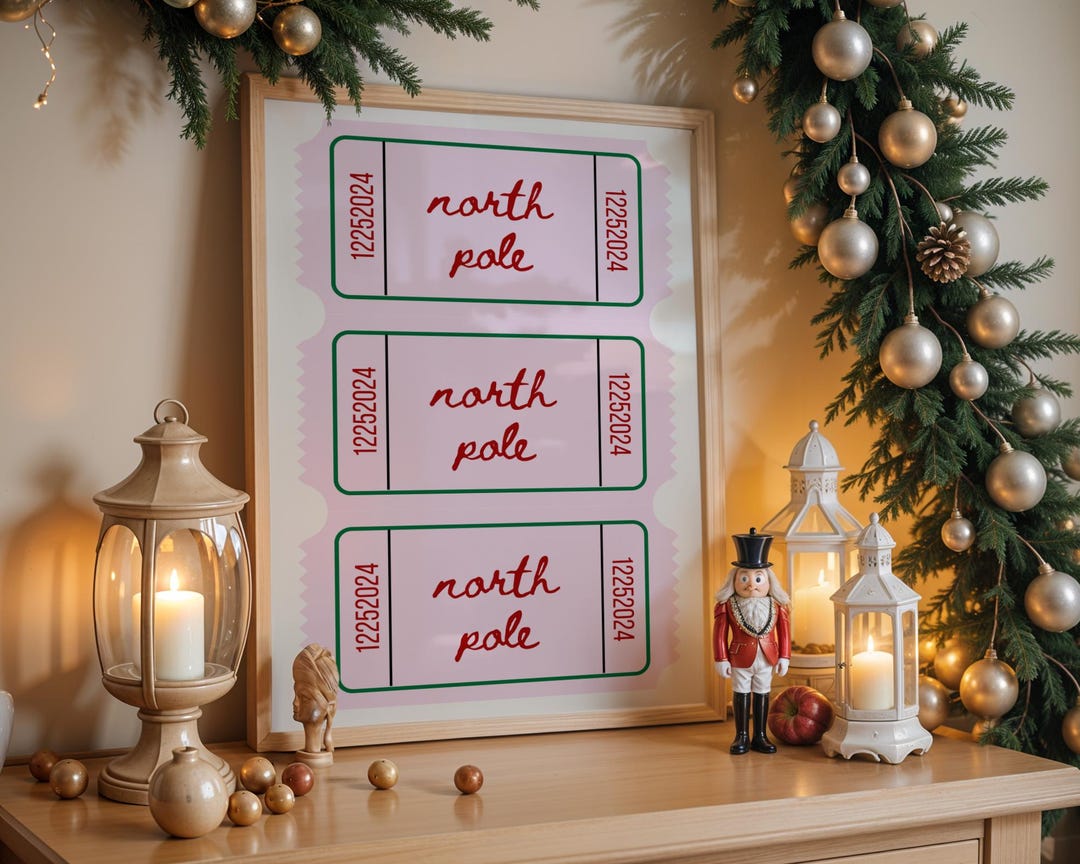 North Pole Tickets | Christmas Decor, Christmas Wall Art, North Pole ...