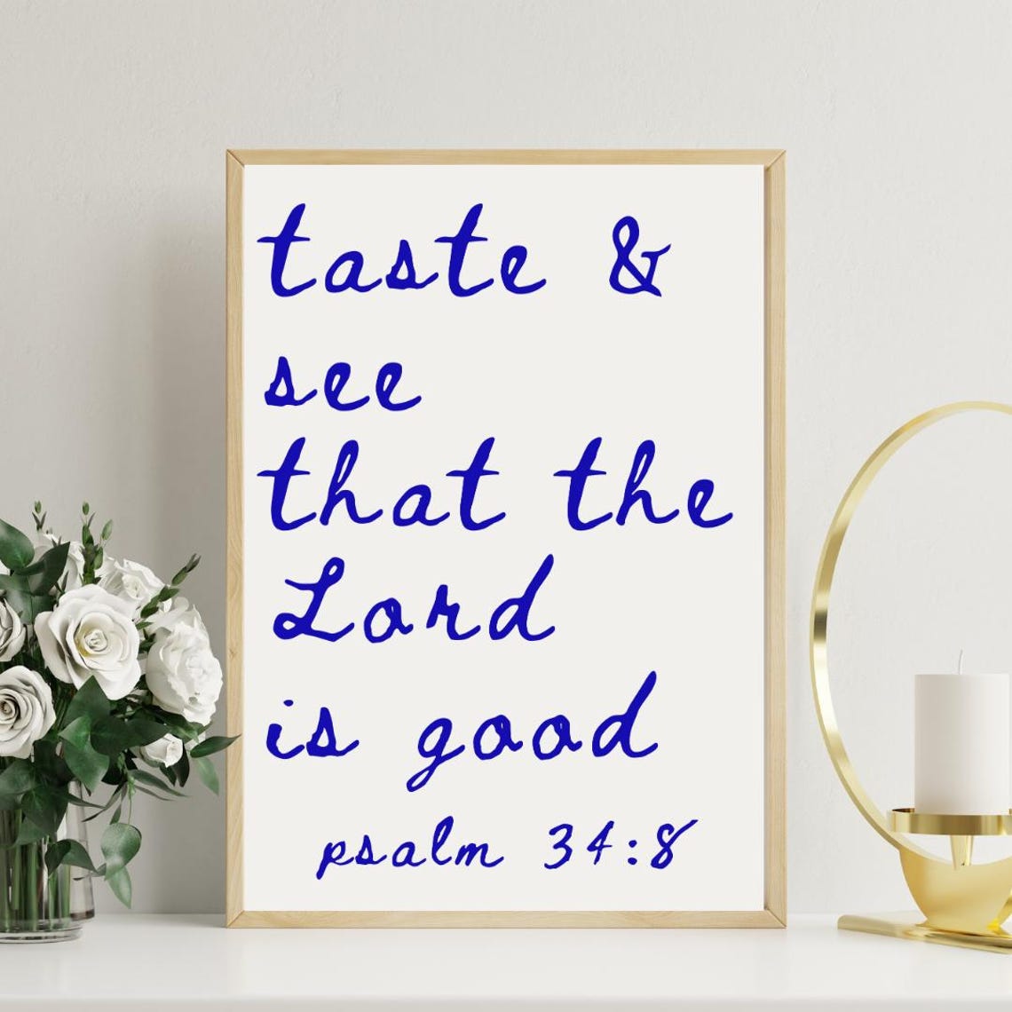 Psalm 34:8 | Digital Wall Art, Digital Print for Wall Decor, Christian ...