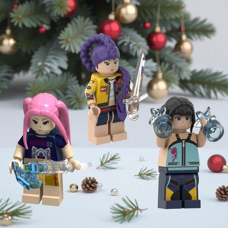 Kpop Demon Hunters Building Blocks, Rumi Mira Zoey Assembly Model Doll ...