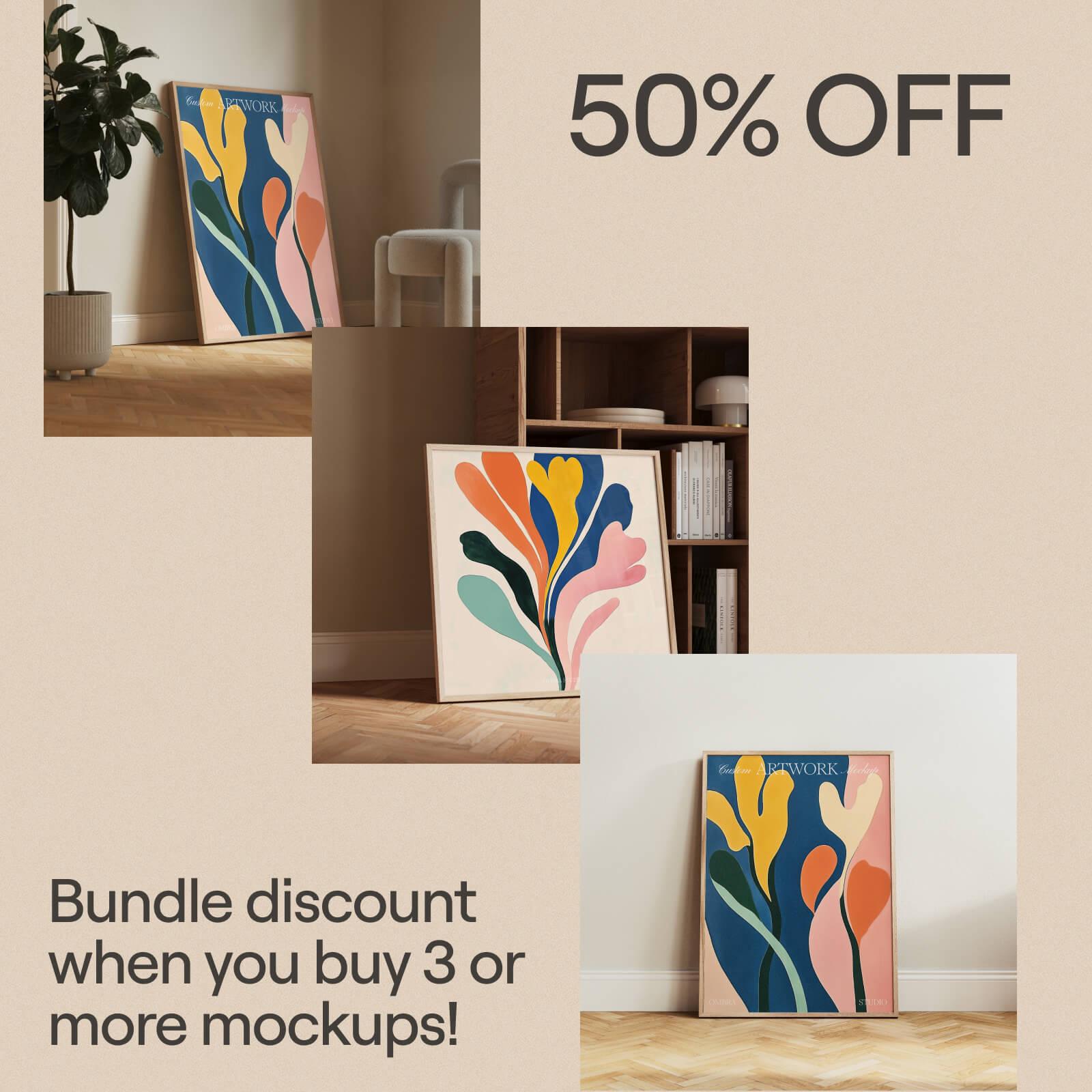 Frame Print Mockup, Retro Frame Mockup, Art Frame Mock Up, Photoshop ...