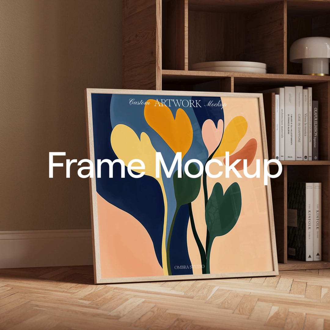 Square Frame Mockup Photoshop Wood Frame Mock up for Square Prints and ...