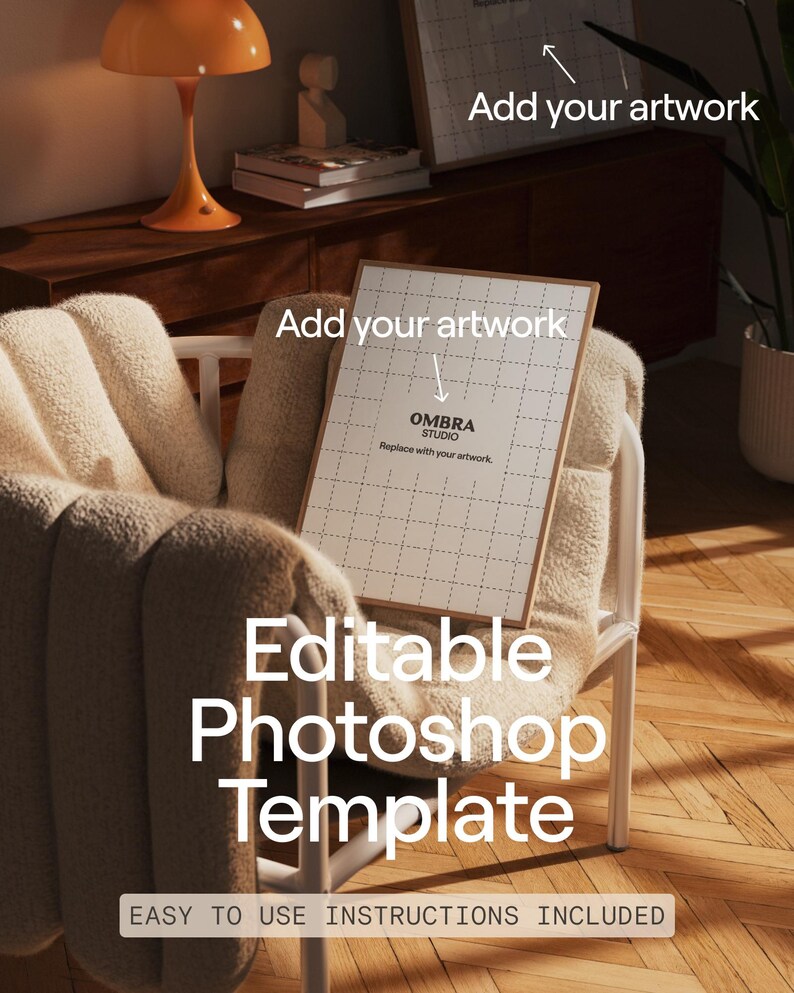 Frame Print Mockup, Retro Frame Mockup, Art Frame Mock Up, Photoshop ...