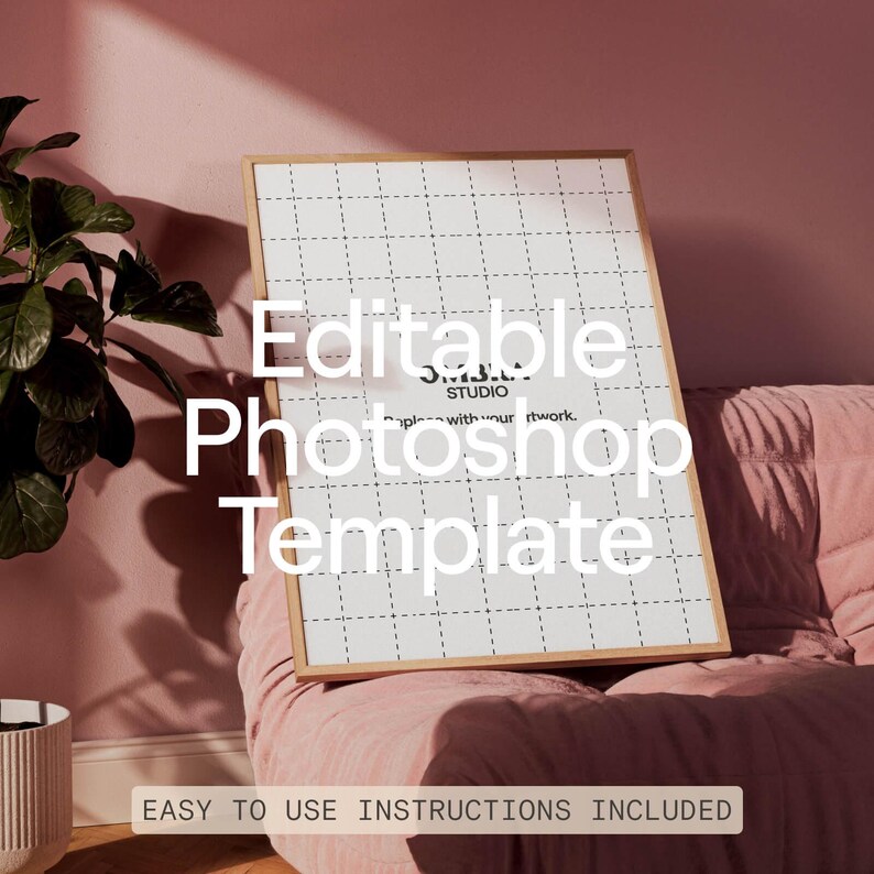 Pink Frame Mockup for Photoshop DIN A Compatible - Etsy
