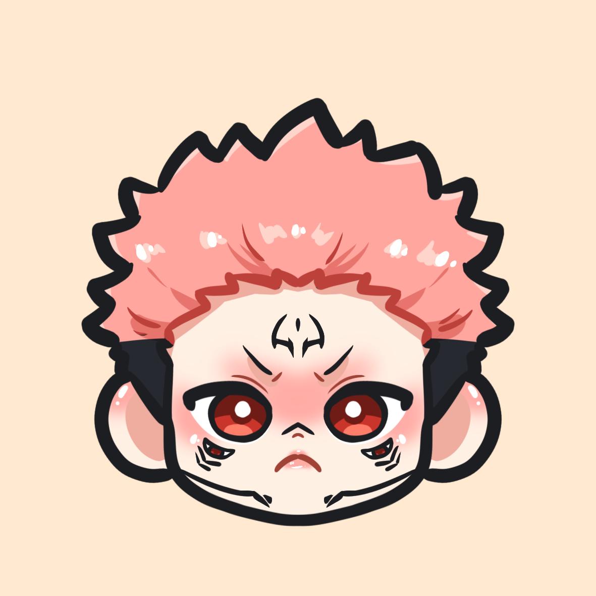 Digital Art Chibi Heads. Jujutsu Kaisen and Demon Slayer. Yuji, Sukuna ...