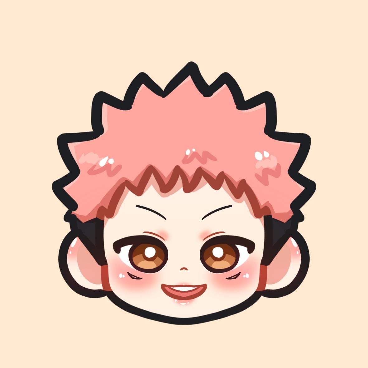 Digital Art Chibi Heads. Jujutsu Kaisen and Demon Slayer. Yuji, Sukuna ...