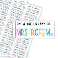 Teacher Book Labels - Teacher Name Stickers - Personalized Teachers ...