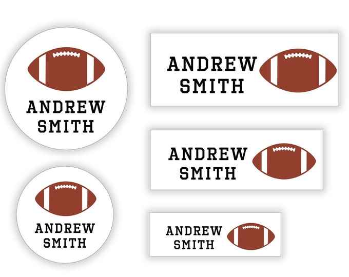 Football School Supply Labels, Personalized Name Labels, Waterproof ...