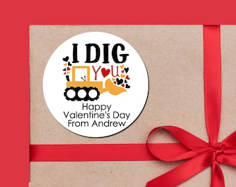 I Dig You Valentine Stickers - Etsy